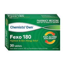 Chemists' Own Fexo 180 30 Tablets (Telfast 180mg GENERIC) (S2) - The ...