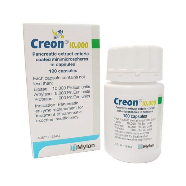 Creon 10000 Capsules 150mg x 100 | Lipase, Protease, Amylase - The ...