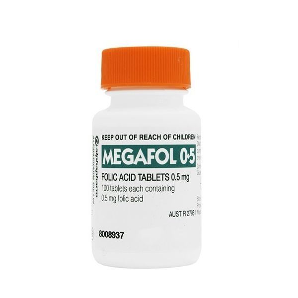 Megafol 0.5mg Folic Acid 100 Tablets - The Online Pharmacy