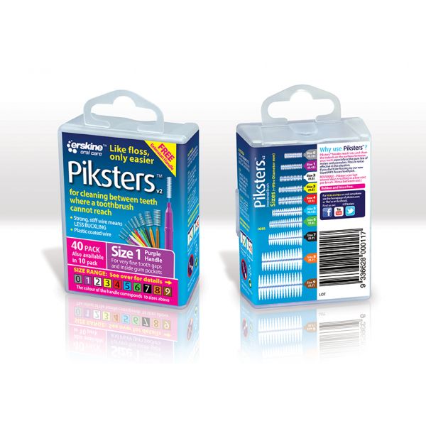 Piksters Interdental Purple Handle Size 1 Brush 40 pack - The Online ...