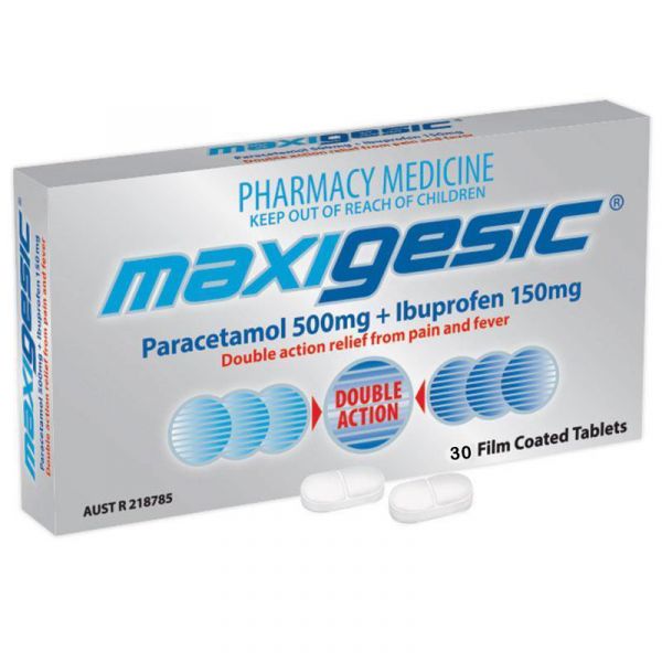 Maxigesic Paracetamol 500mg + Ibuprofen 150mg 30 Tablets (S3) - The ...
